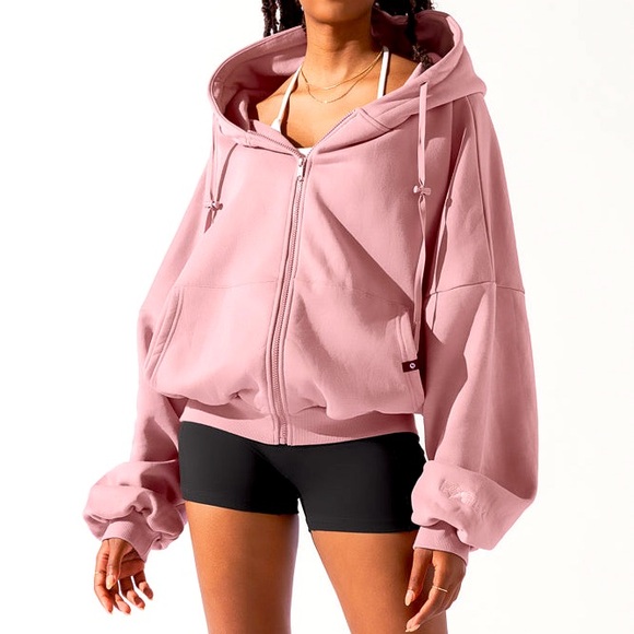 POPFLEX | Tops | Popflex Zip Cloud Hoodie Blush | Poshmark